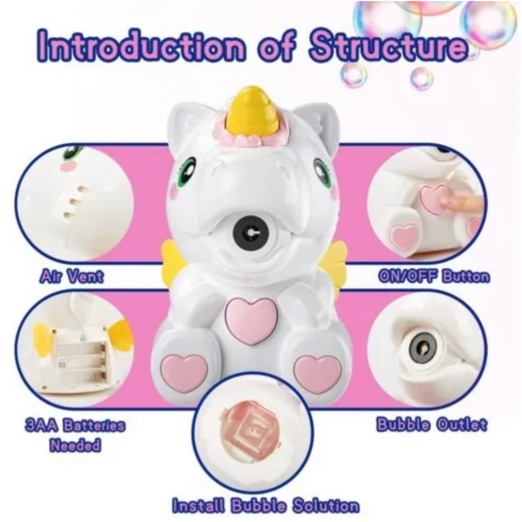 Toys | Nib Bubble Machine Unicorn Bubble Blower | Poshmark
